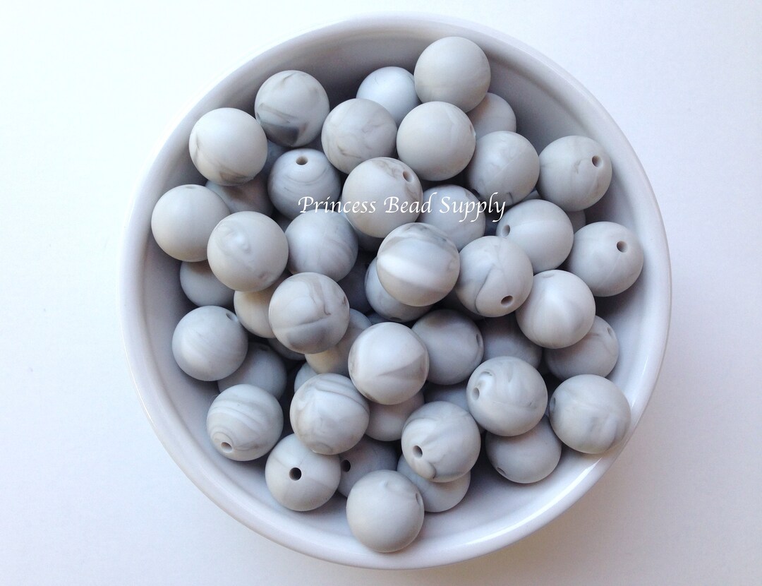 15mm Gray Marble Silicone Beads - Etsy
