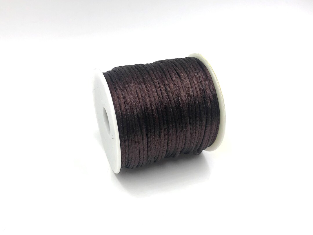50 Yards of 1.5mm Dark Brown Satin Nylon Cord, Brown Satin Nylon Cord ...