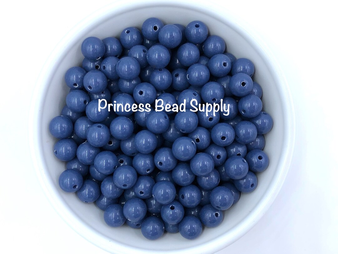 10mm Midnight Blue Solid Beads, Midnight Blue Mini Chunky Beads, Small ...