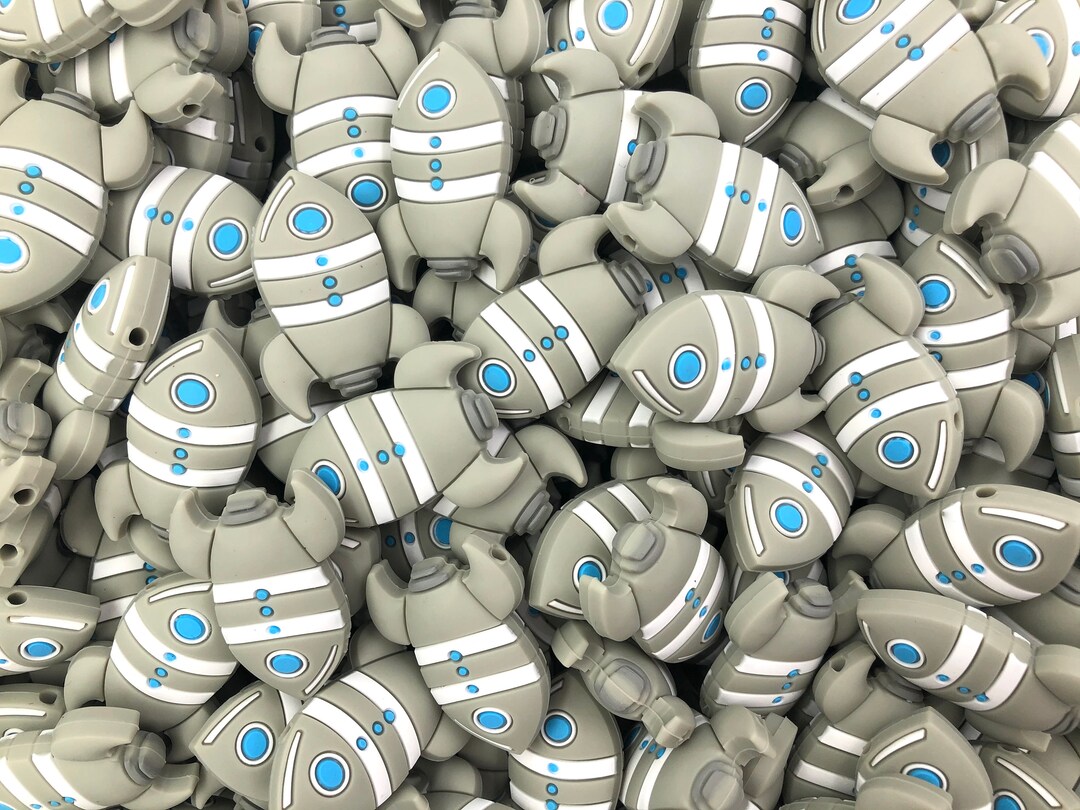 Light Gray Rocket Silicone Beads, Rocket Shaped Silicone Beads Beads ...