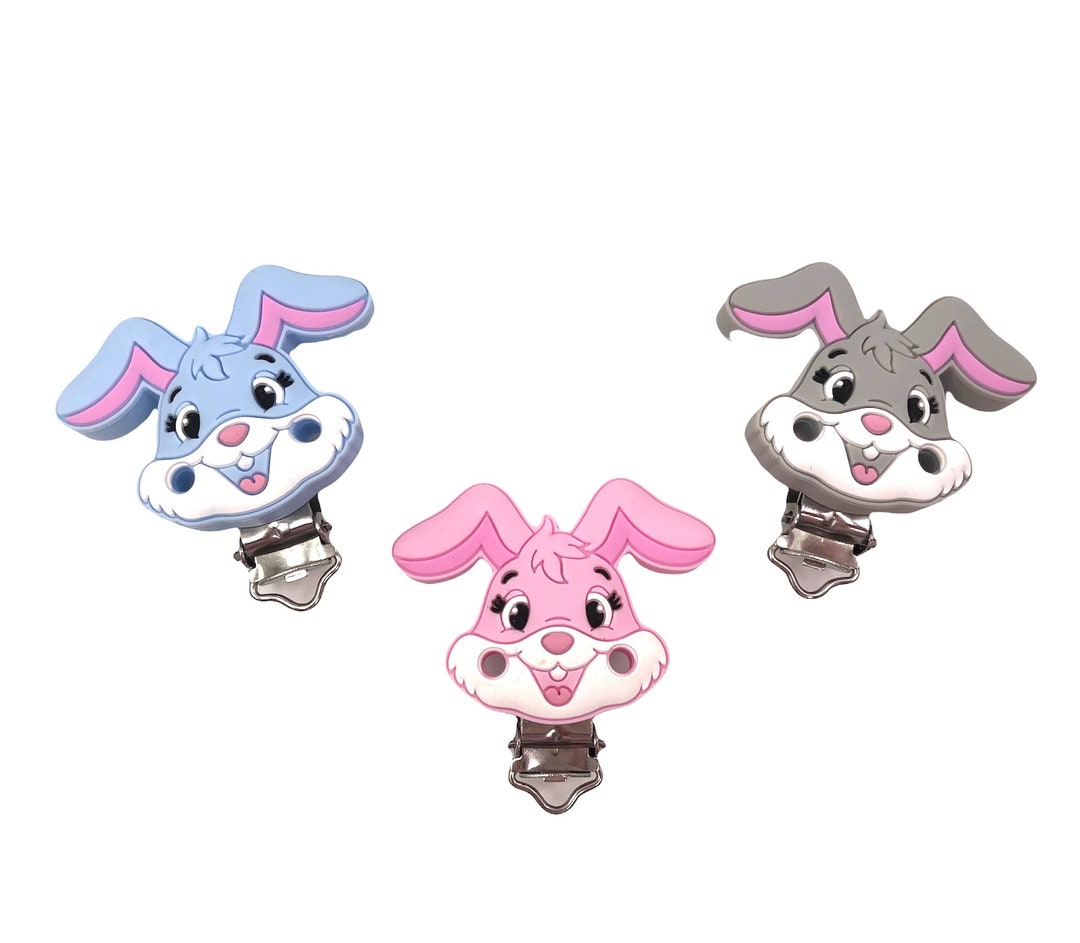 Salebunny Pacifier Clip, Easter Bunny Silicone Pacifier Clip, Paci Clip ...