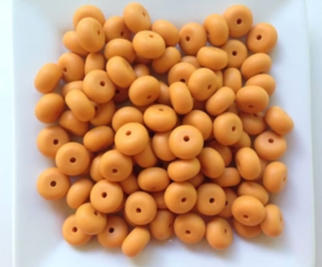 Mango Orange 14mm MINI ABACUS Silicone Beads, Mini Abacus Silicone ...