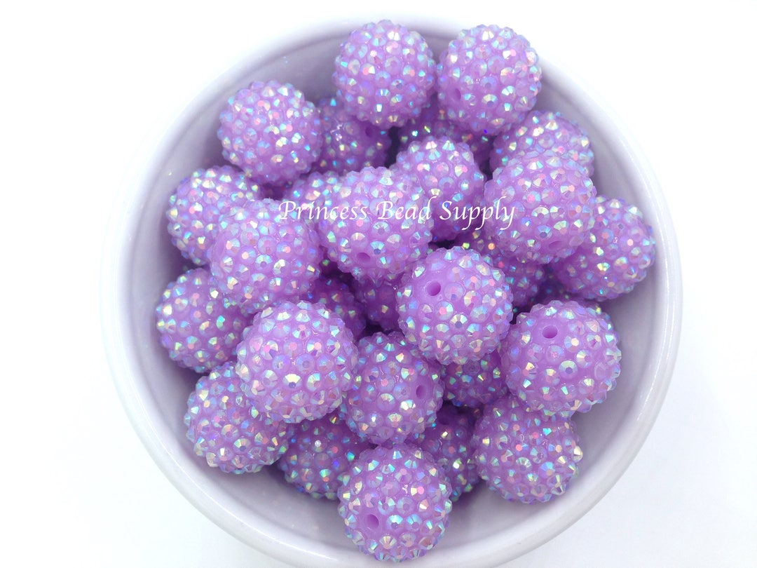 20mm Neon Light Purple AB Rhinestone Chunky Beads - Etsy