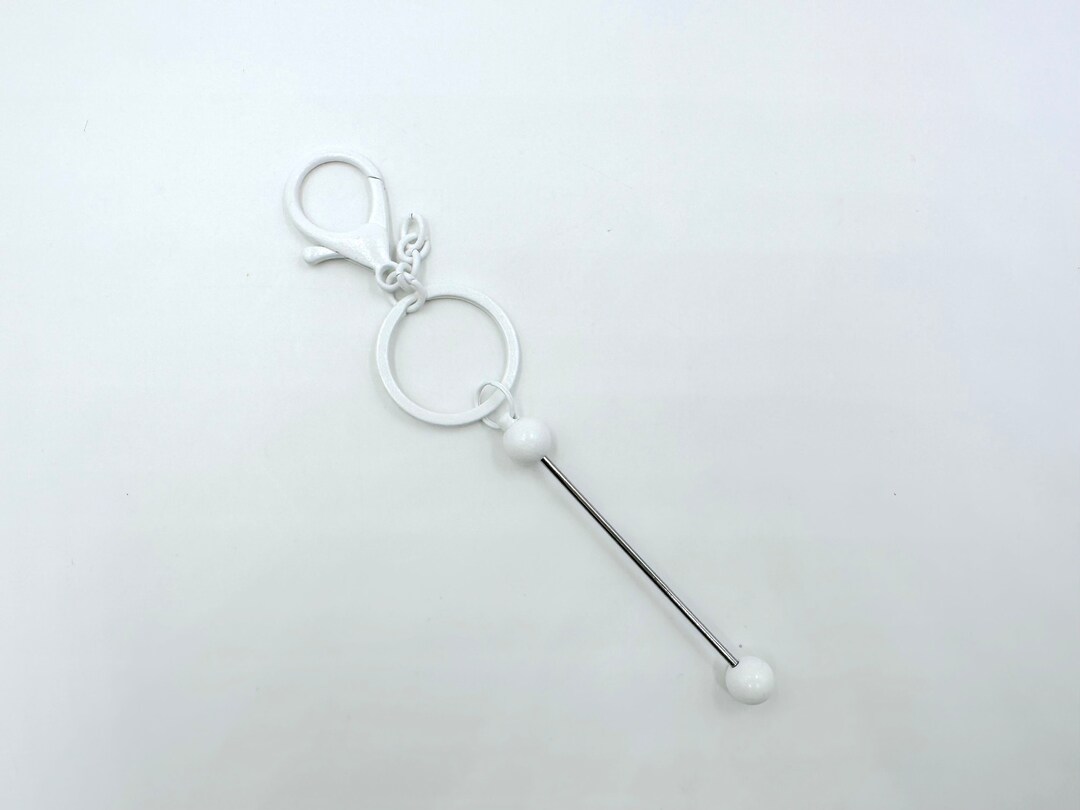 White Key Chain Bars, Beadable Key Chain, Key Chain Bar Blanks ...