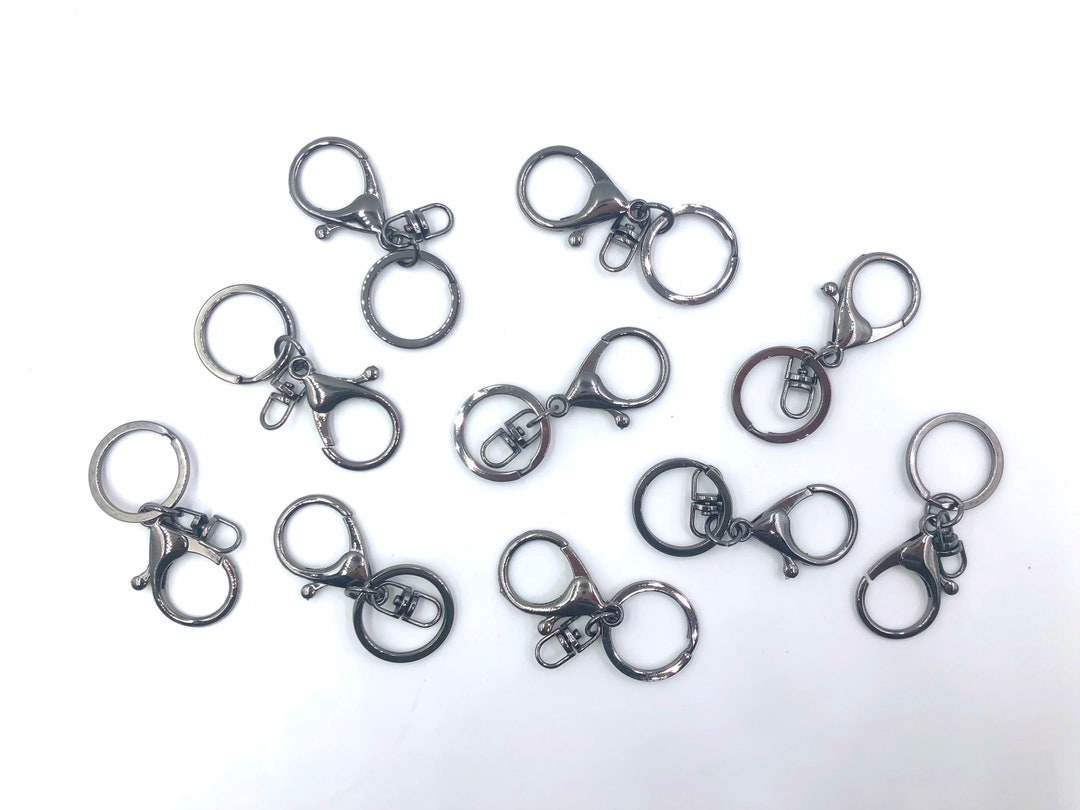 30mm Gunmetal Swivel Key Ring and Clip, Keyring, Lobster Clasp Swivel ...
