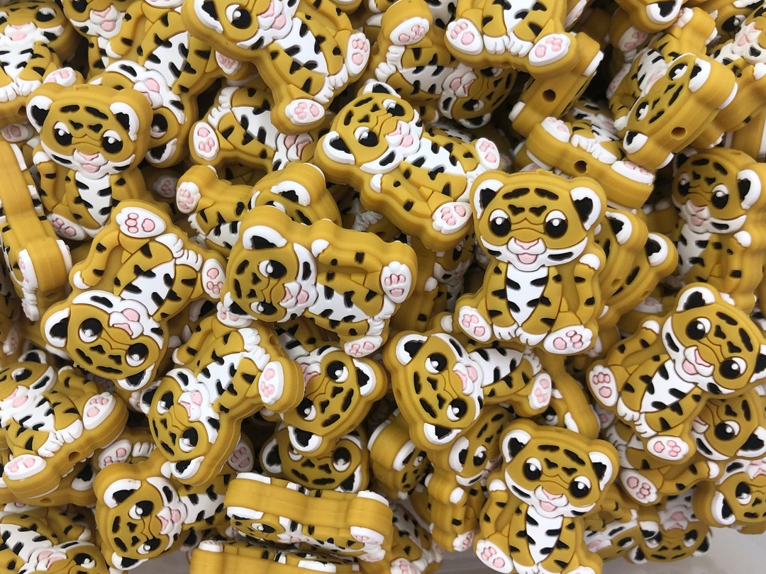 Mustard Yellow Tiger Silicone Focal Beads - Etsy