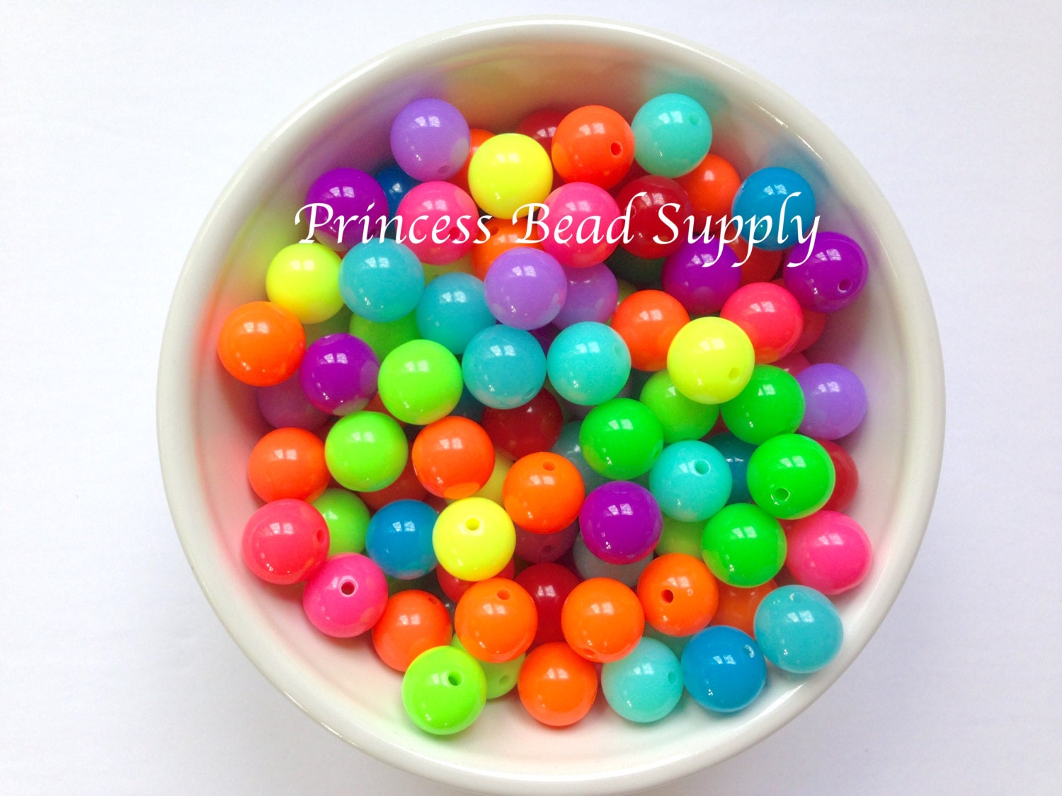 12mm Mixed Colors Neon Solid Beads Set of 20 or 50 12mm Neon | Etsy