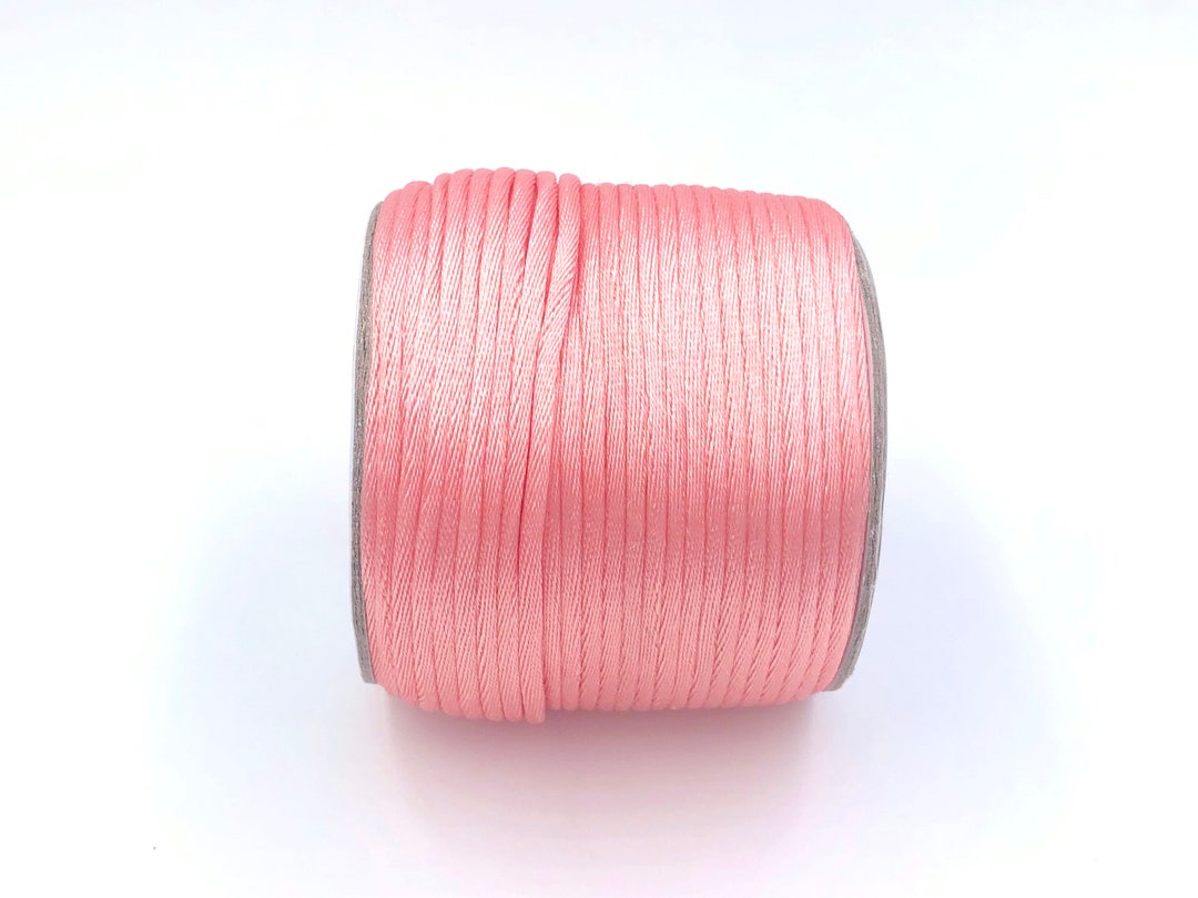 SALE 50 Yards of 2mm Pink Satin Nylon Cord, Satin Nylon Cord, Bulk ...