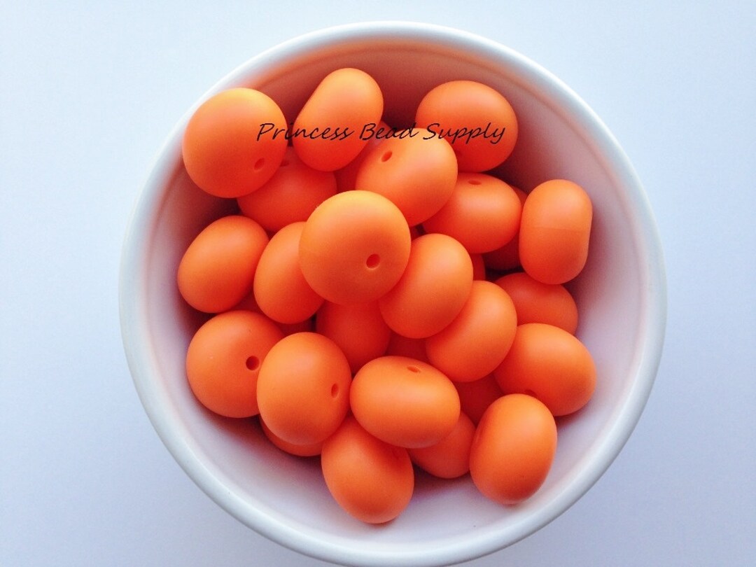 20mm Orange Abacus Silicone Beads, 20mm Abacus Silicone Beads, Set of 5 ...