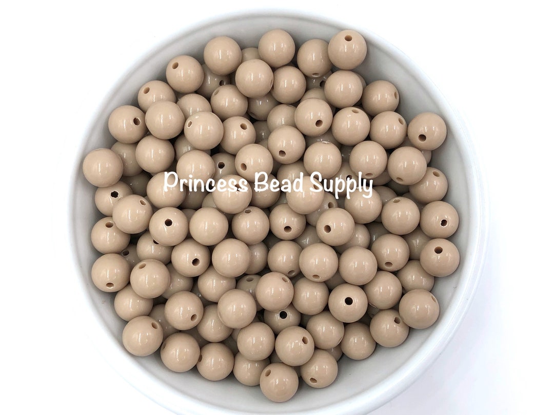 10mm Sand Brown Solid Beads, Sand Brown Mini Chunky Beads, Small Beads ...