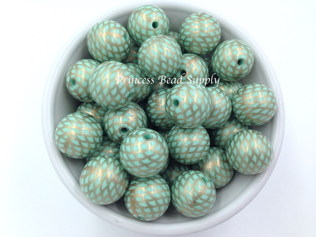 20mm Mint Mermaid Scale Chunky Beads Mermaid Scale Beads - Etsy