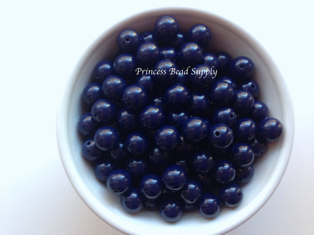 12mm Navy Blue Solid Beads, Set of 20 or 50, 12mm Navy Blue Beads, Navy ...