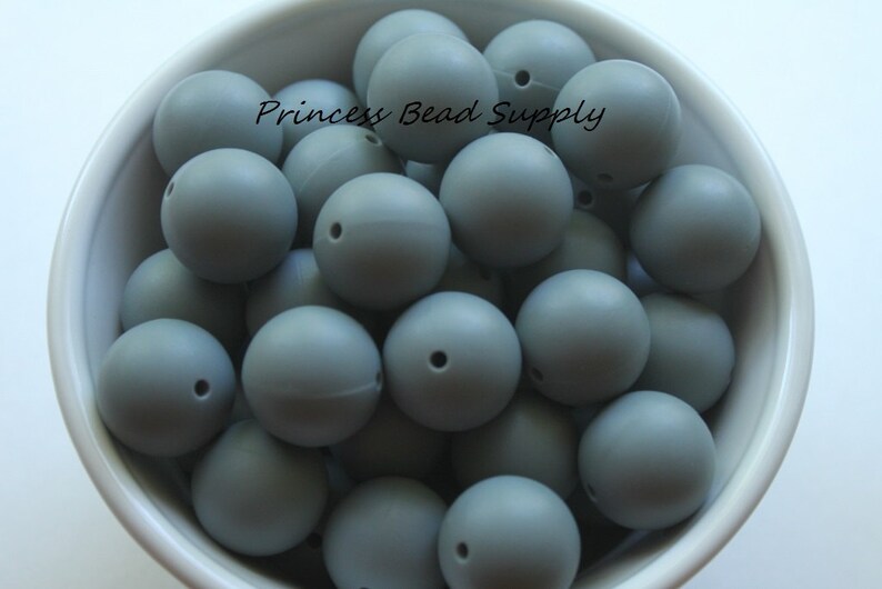 19mm Gray Silicone Beads Set of 5 or 10 100% Food Grade | Etsy