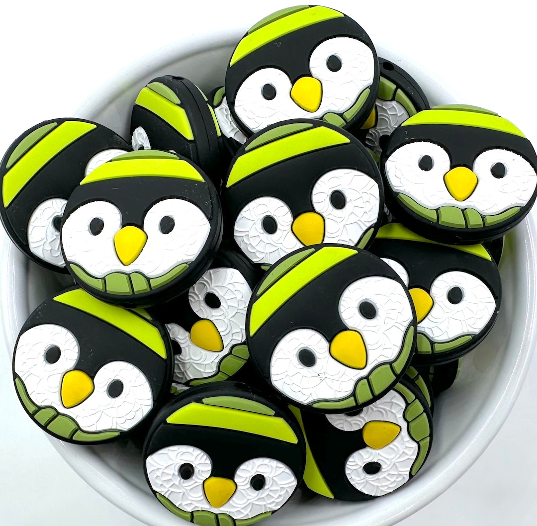 Green Round Penguin Silicone Beads Penguin Silicone Beads - Etsy
