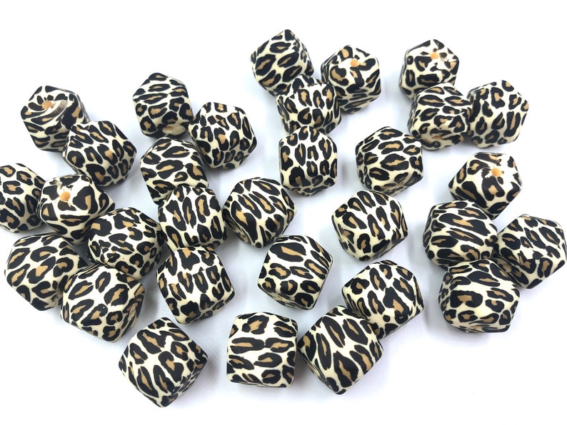 17mm Leopard Hexagon Silicone Beads Hexagon Leopard Silicone - Etsy