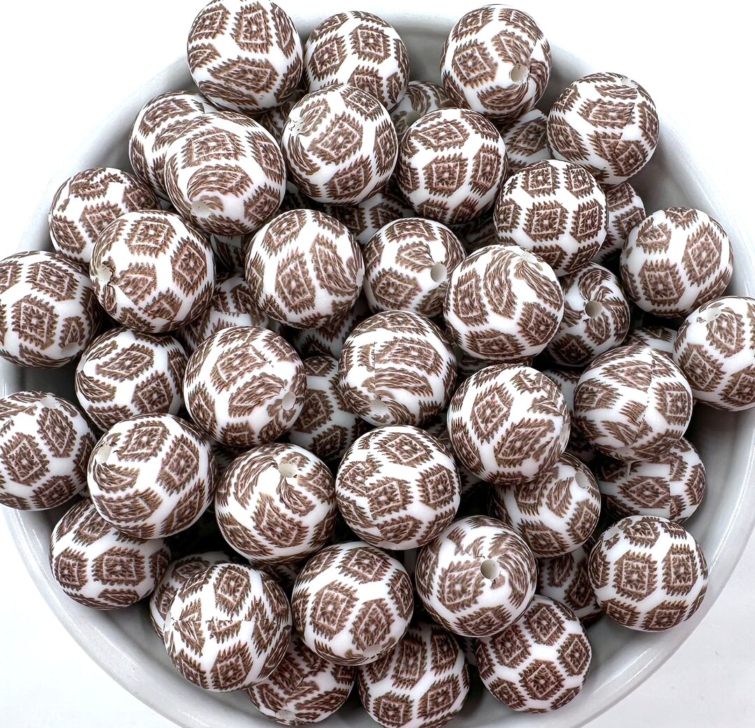15mm Brown Aztec Western Print Silicone Beads - Etsy