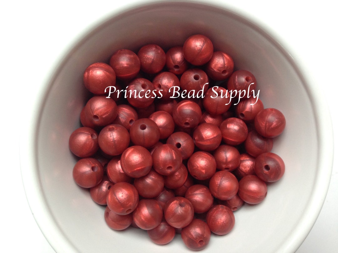 12mm Metallic Brick Red Silicone Beads - Etsy