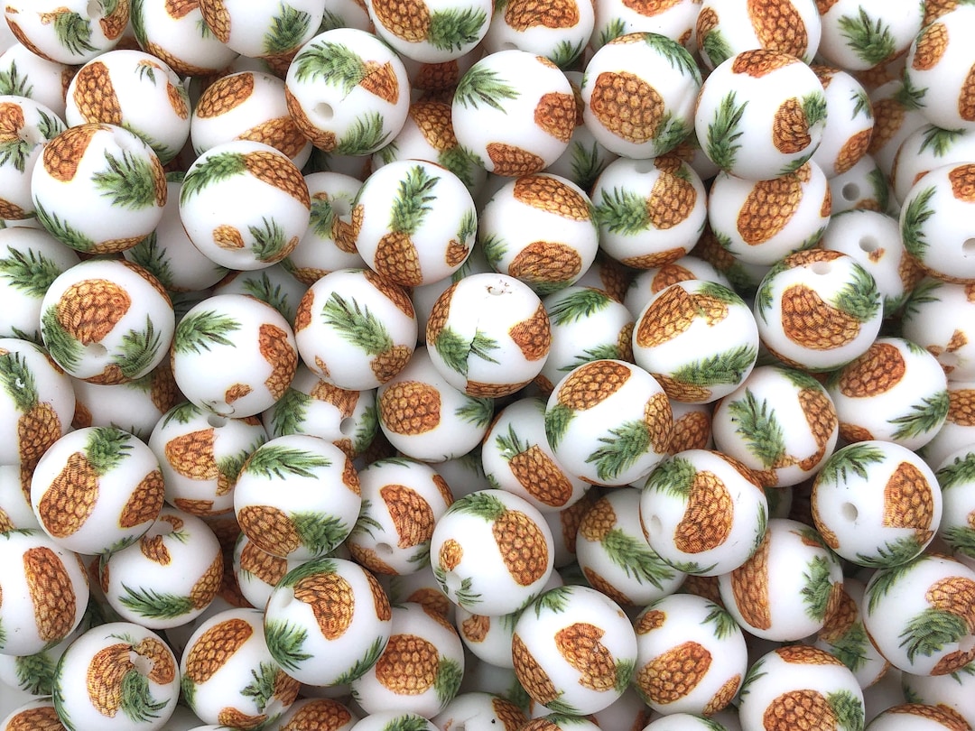 15mm Pineapple Print Silicone Beads - Etsy