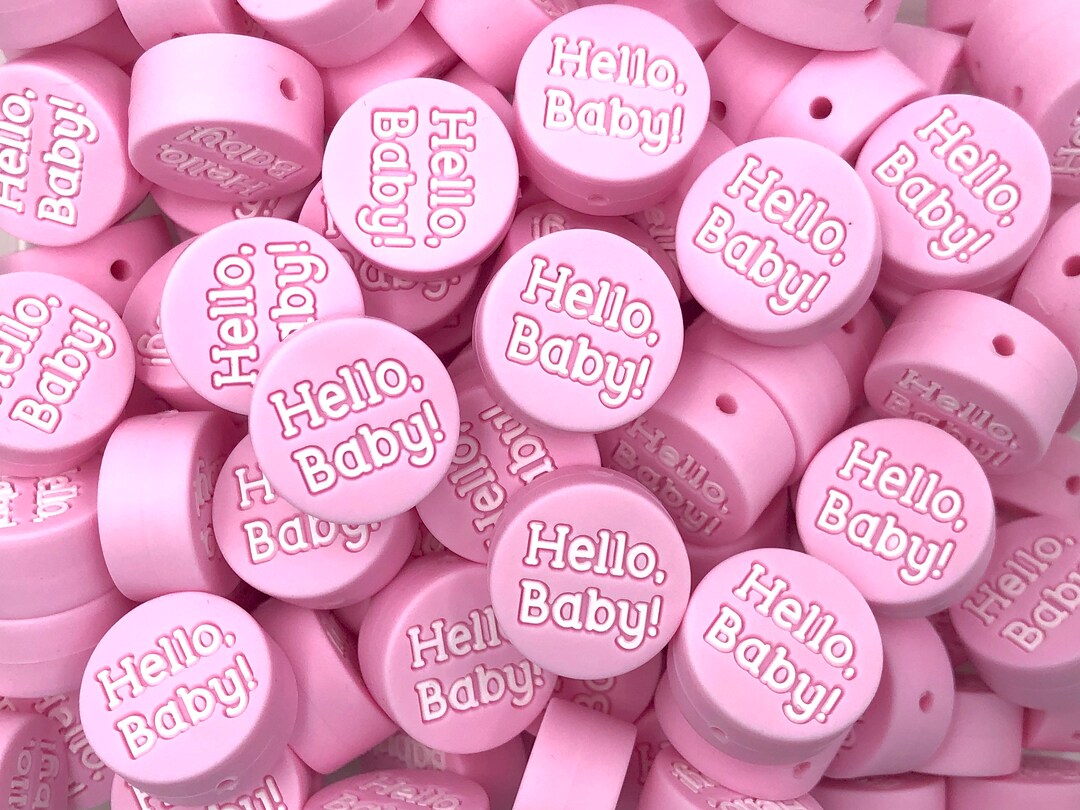 Pink "hello, Baby" Silicone Focal Beads - Etsy