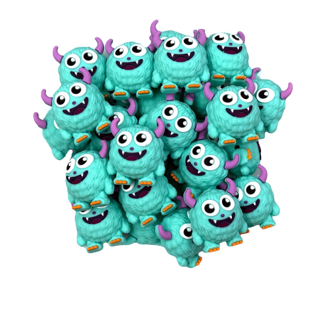 3D Turquoise Monster Silicone Focal Beads - Etsy
