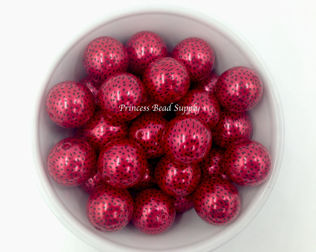 20mm Red Watermelon Seed Pearl Chunky Beads, Watermelon Chunky Beads ...