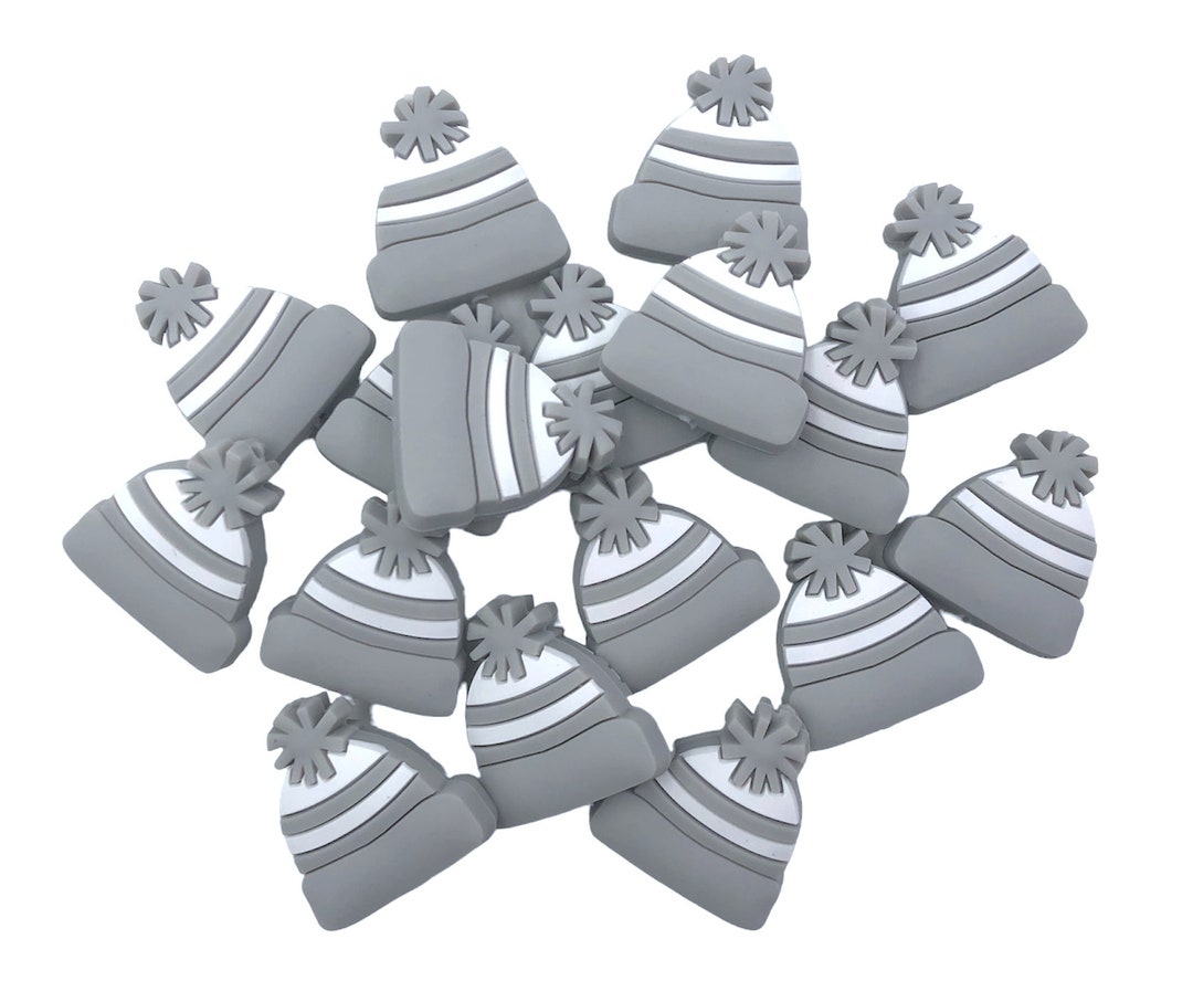 Light Gray Winter Hat Silicone Focal Beads - Etsy