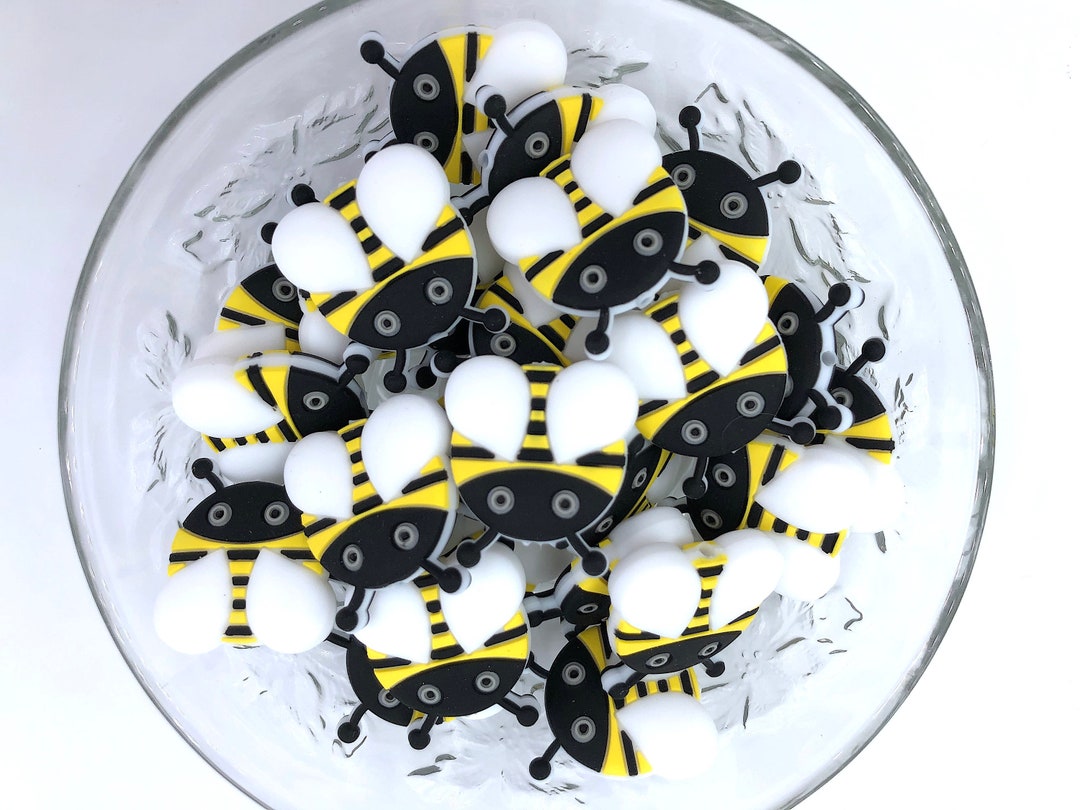 Bumble Bee Silicone Focal Beads, Bumblebee Silicone Beads Beads, Bee ...