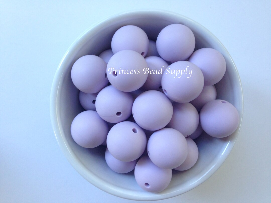 22mm Lavender Mist Round Silicone Beads, Set of 5 or 10, Silicone Beads ...
