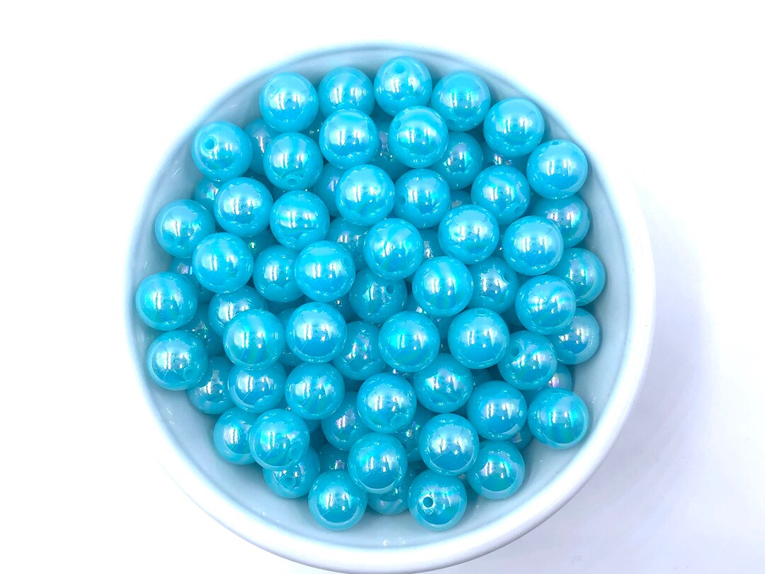 12mm Neon Light Blue AB Solid Mini Beads, 12mm Neon Light Blue AB Solid ...