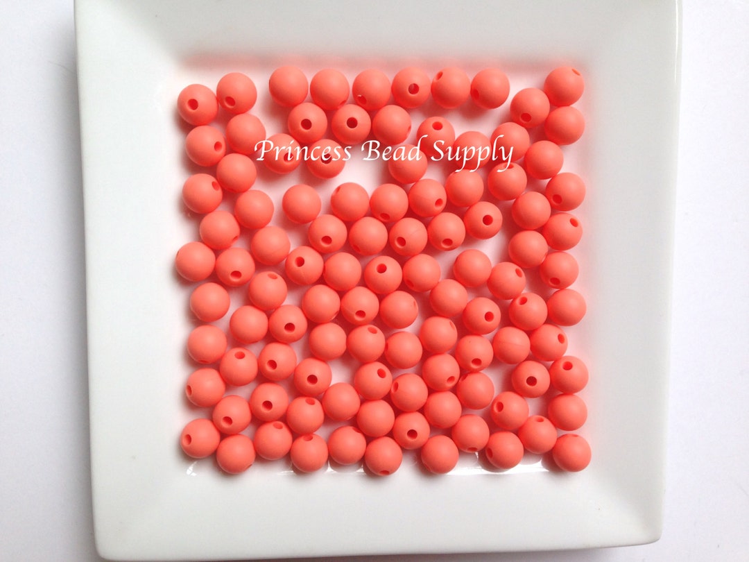 9mm Salmon Silicone Beads, Set of 10 Silicone Beads, Silicone Beads ...