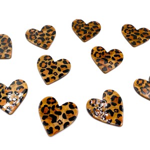 Brown Leopard Acrylic Heart Charm - Etsy