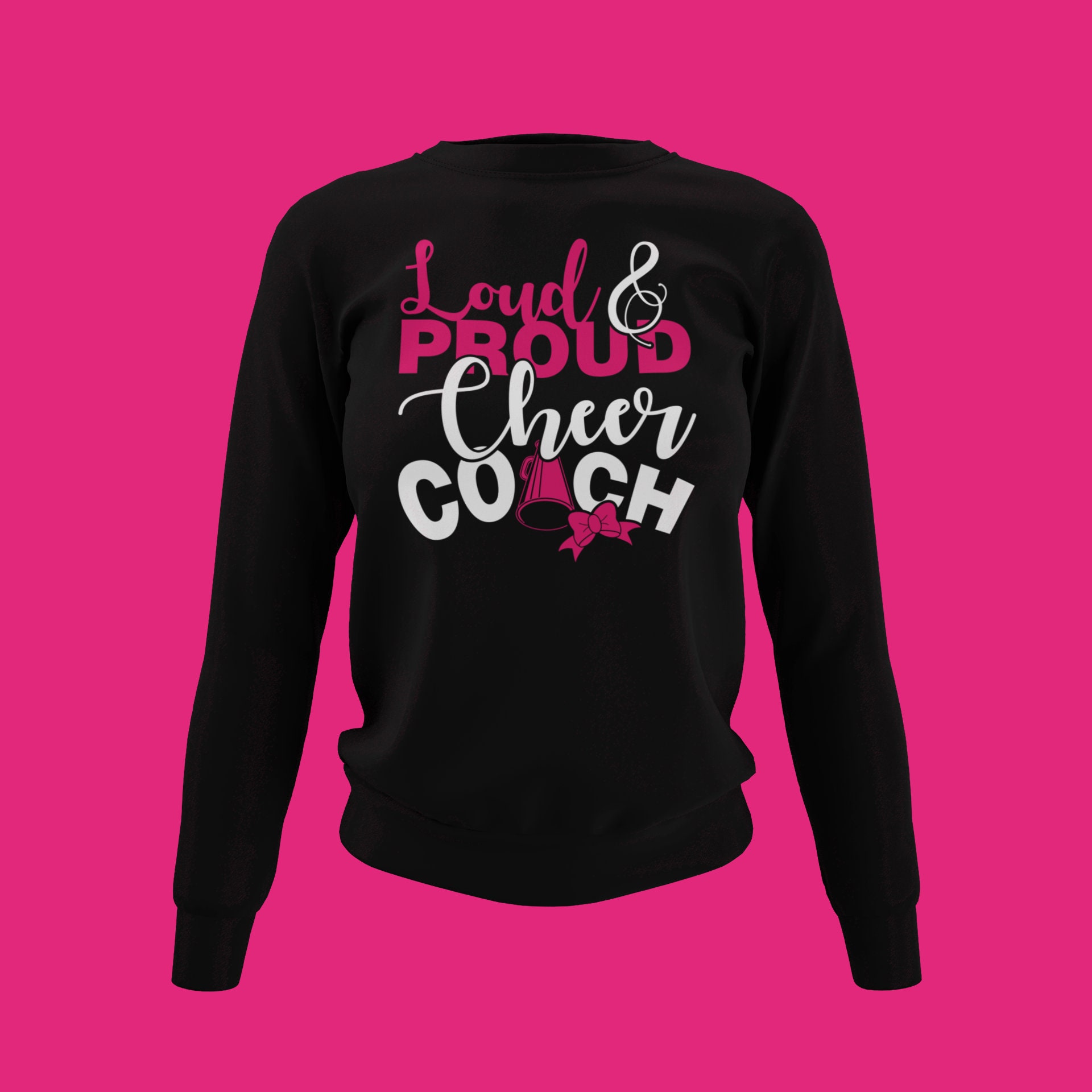 Personalized Cheer Coach Sweatshirt, Black Cheerleader Sweatshirt ...