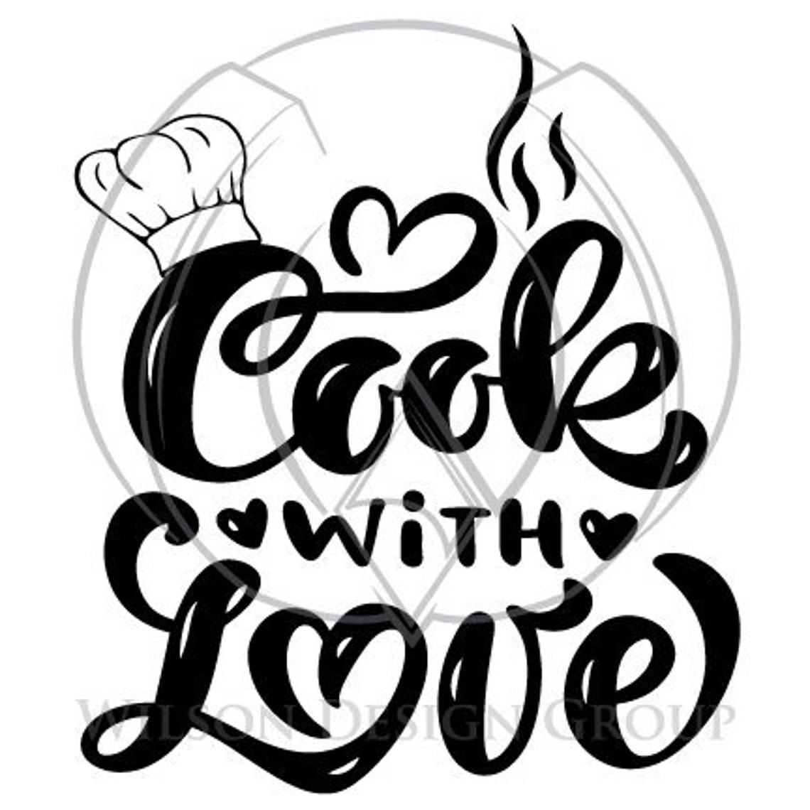 Cook With Love Digital Download Chef Svg Cut File Instant - Etsy