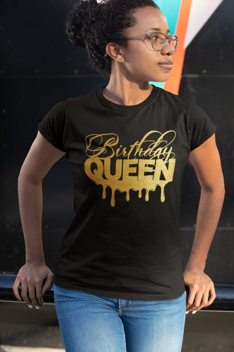 Gold Birthday Queen Drip Shirt - Drip Squad Group Shirts - Matching ...