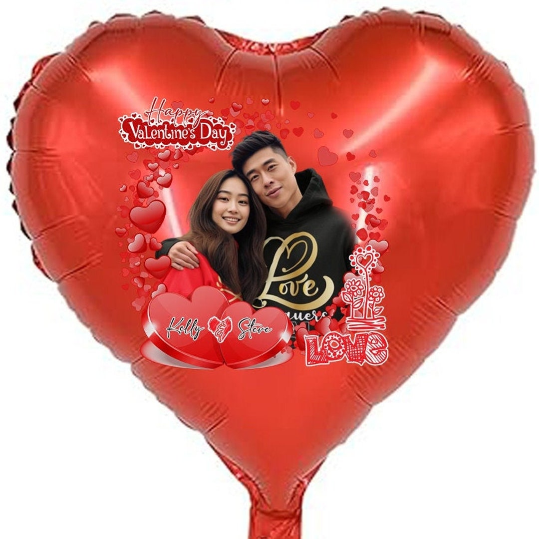 Personalized Heart Shaped Valentine's Day Balloon add Your Photo ...