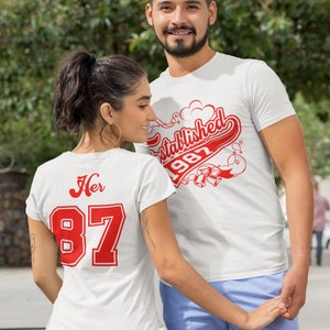 Custom Anniversary Established Matching Couple Tshirt, Year Established ...