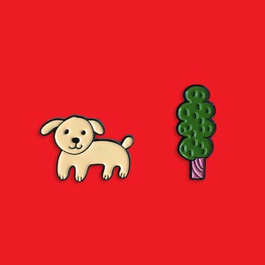 Puppy & Tree Pin Set - Etsy