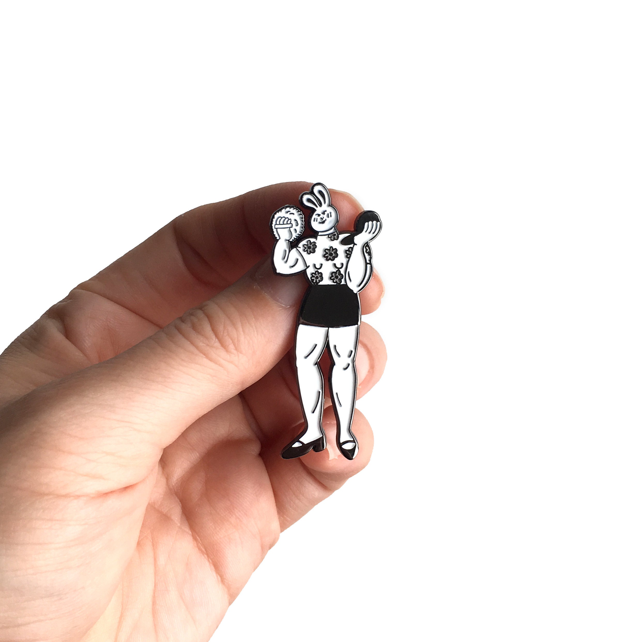 Makeup Bunny Enamel Pin - Etsy