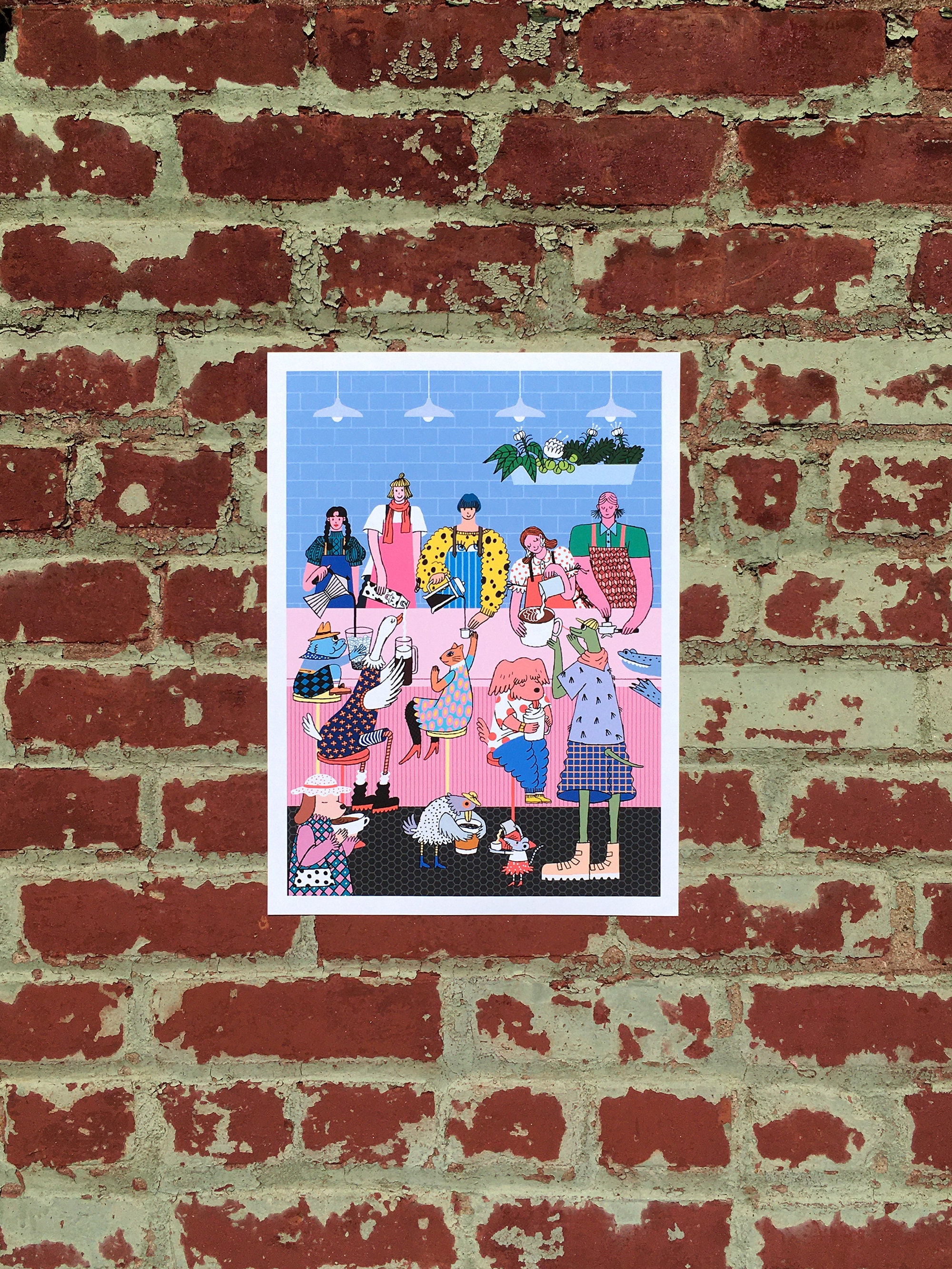 Animal Cafe Print - Etsy