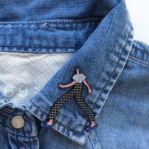 Walking Boy Enamel Pin - Etsy