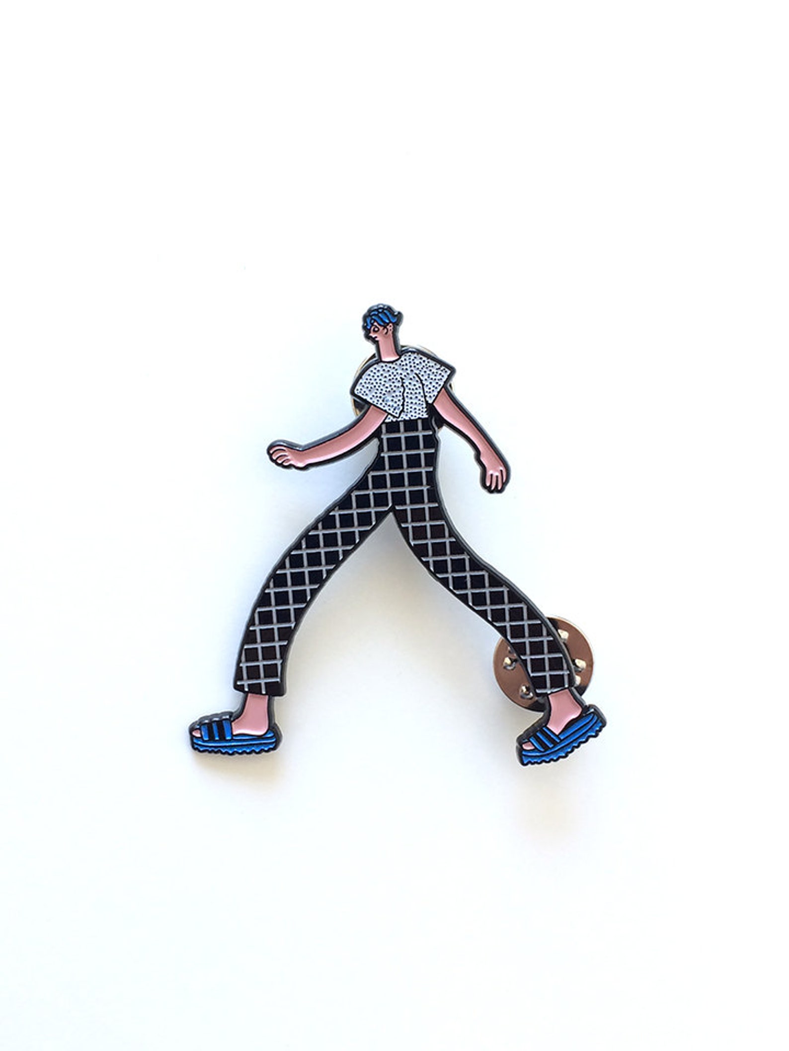 Walking Boy Enamel Pin - Etsy