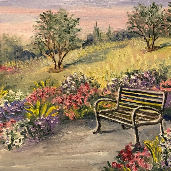 Park Bench Painting - Etsy