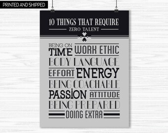 10 Things That Require Zero Talent Inspirational Print | Etsy