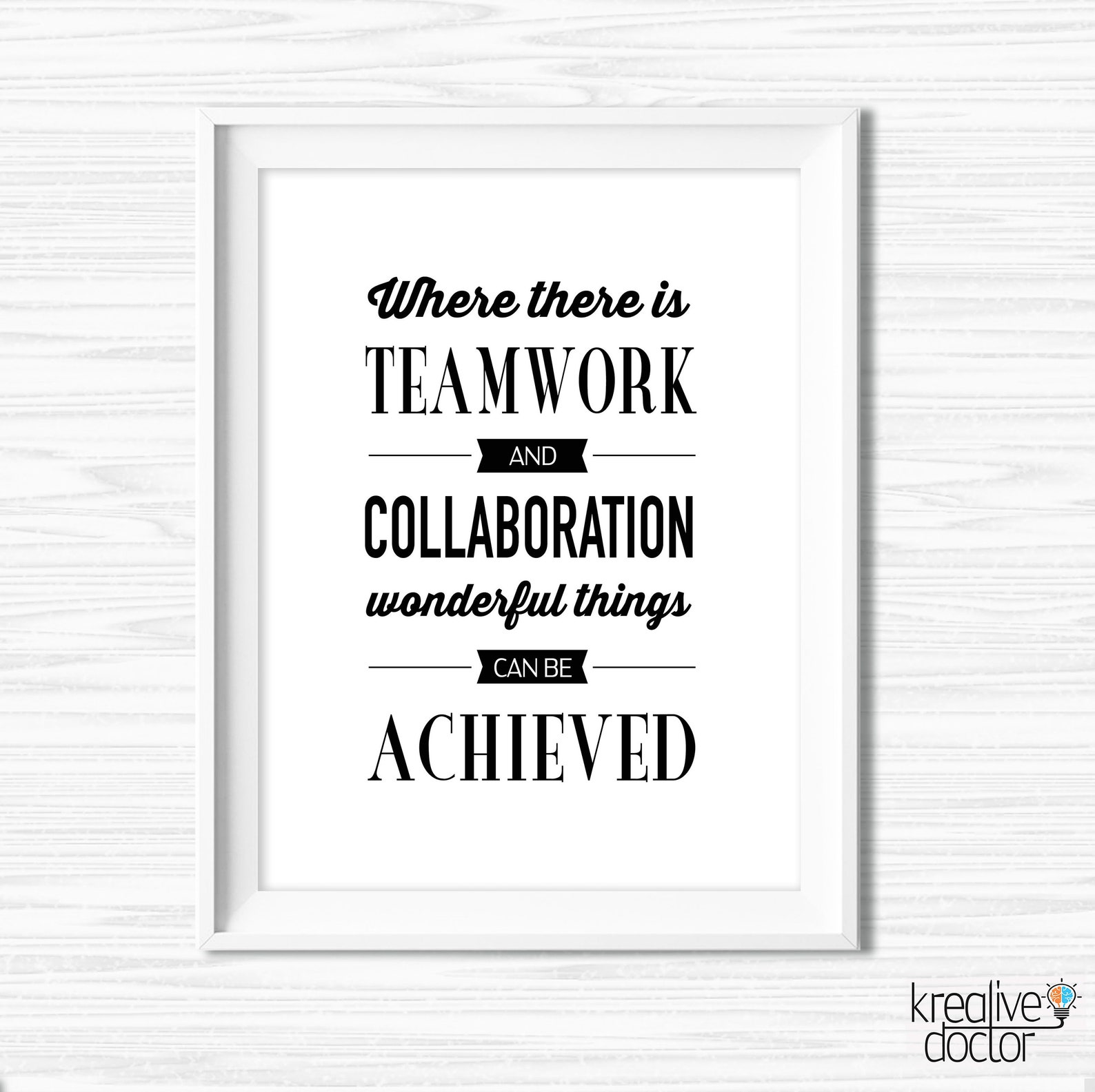 Teamwork Sign - Teamwork Wall Art - Encouraging Teamwork Quotes ...