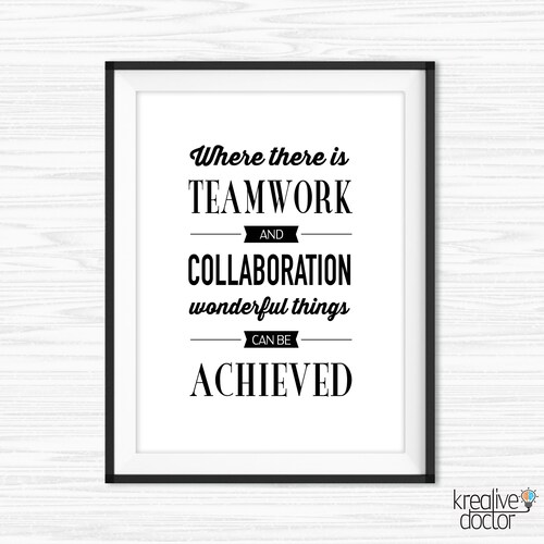 Teamwork. Printable Wall Art. Motivational Quote Poster for - Etsy