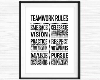 Teamwork Wall Art | Etsy