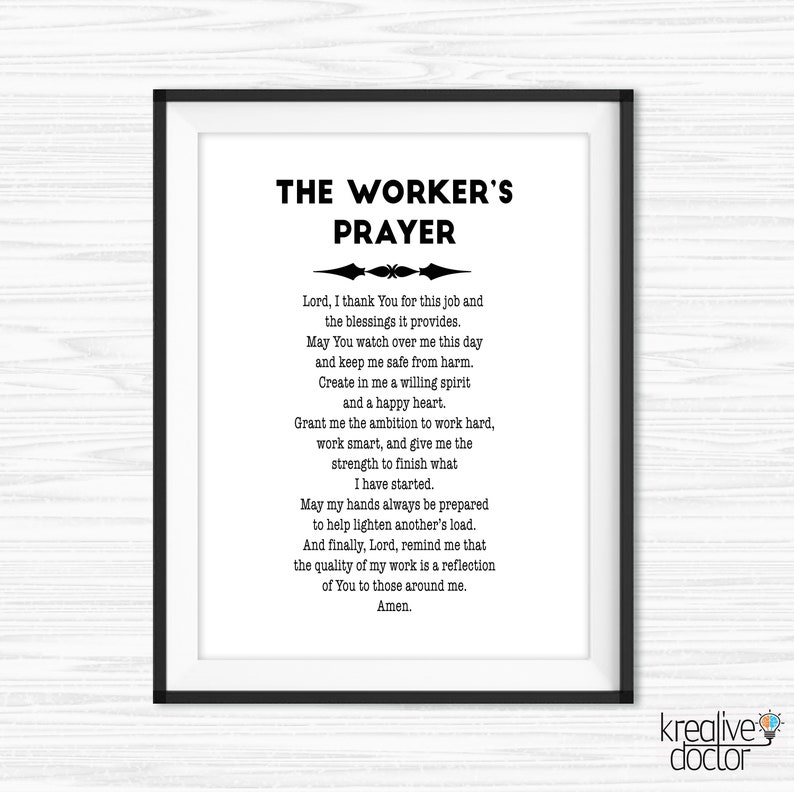 Coworker Gift the Workers Prayer Office Wall Art Print - Etsy