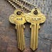 Double-sided Ornate Key Necklace Vintage Repurposed Handstamped Gift ...