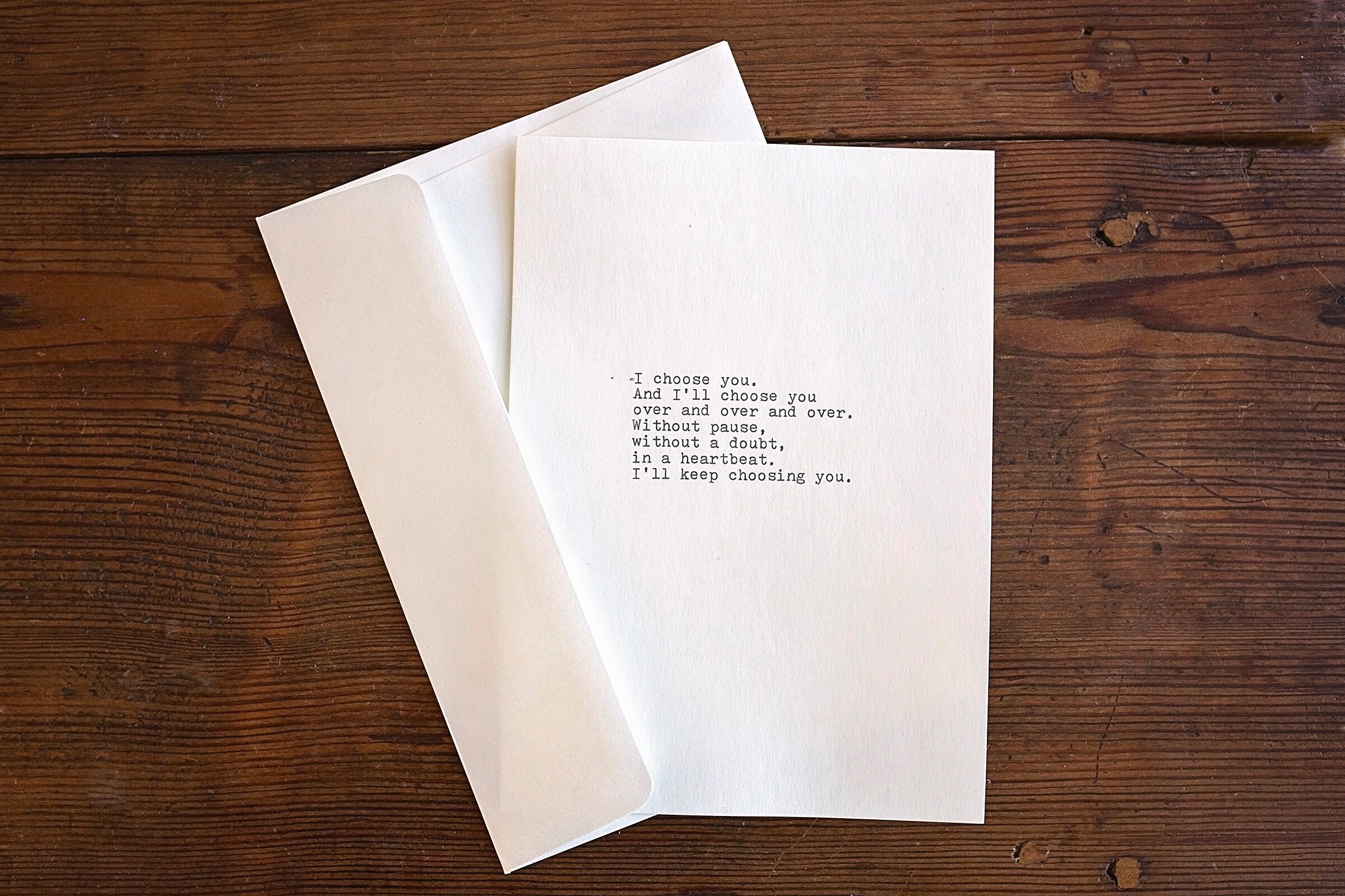 CUSTOM Hand Typed Card Personalized Vintage Typewriter Note | Etsy