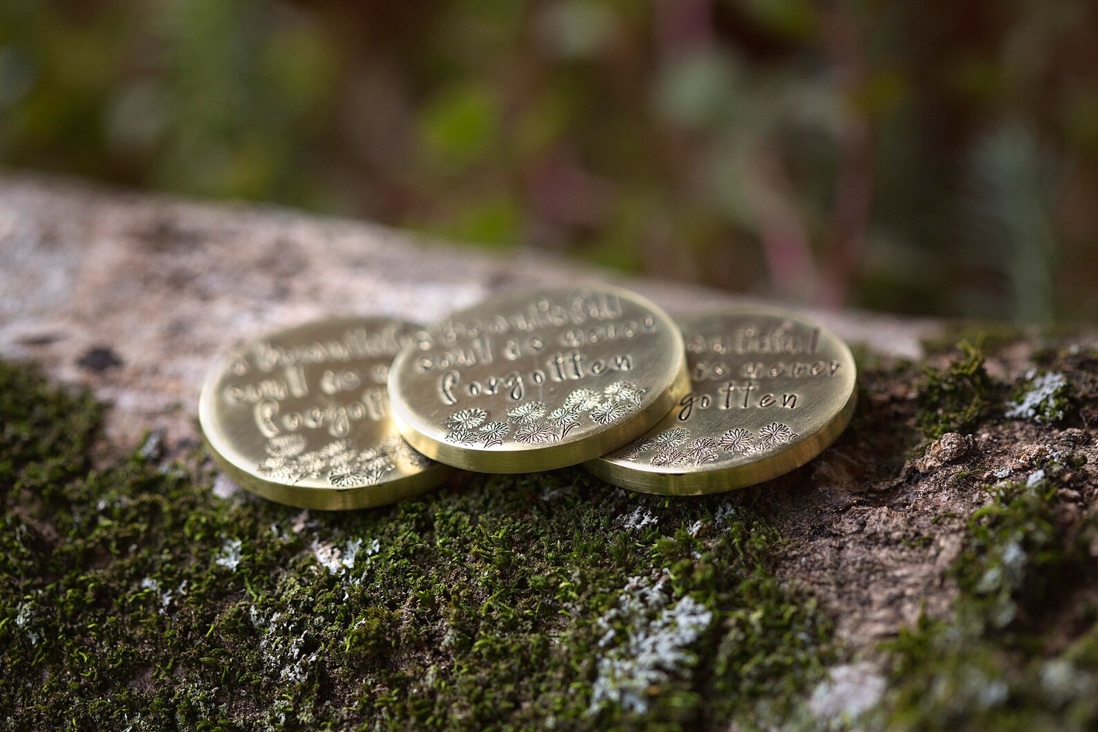 Hand Stamped Brass Memorial Token | Remembrance Gift - Etsy